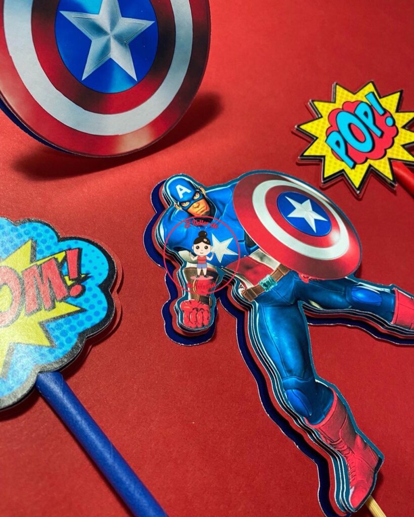 Topper Capitan America – Papaleria creativa El taller de la weona
