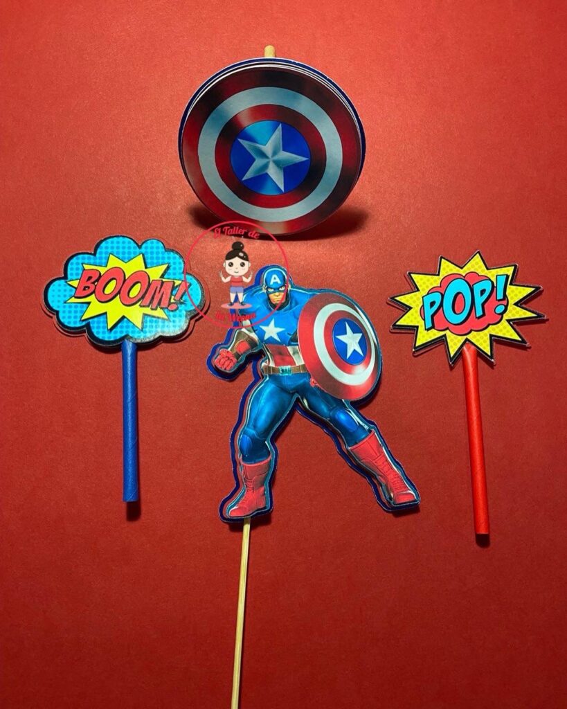 Topper Capitan America – Papaleria creativa El taller de la weona